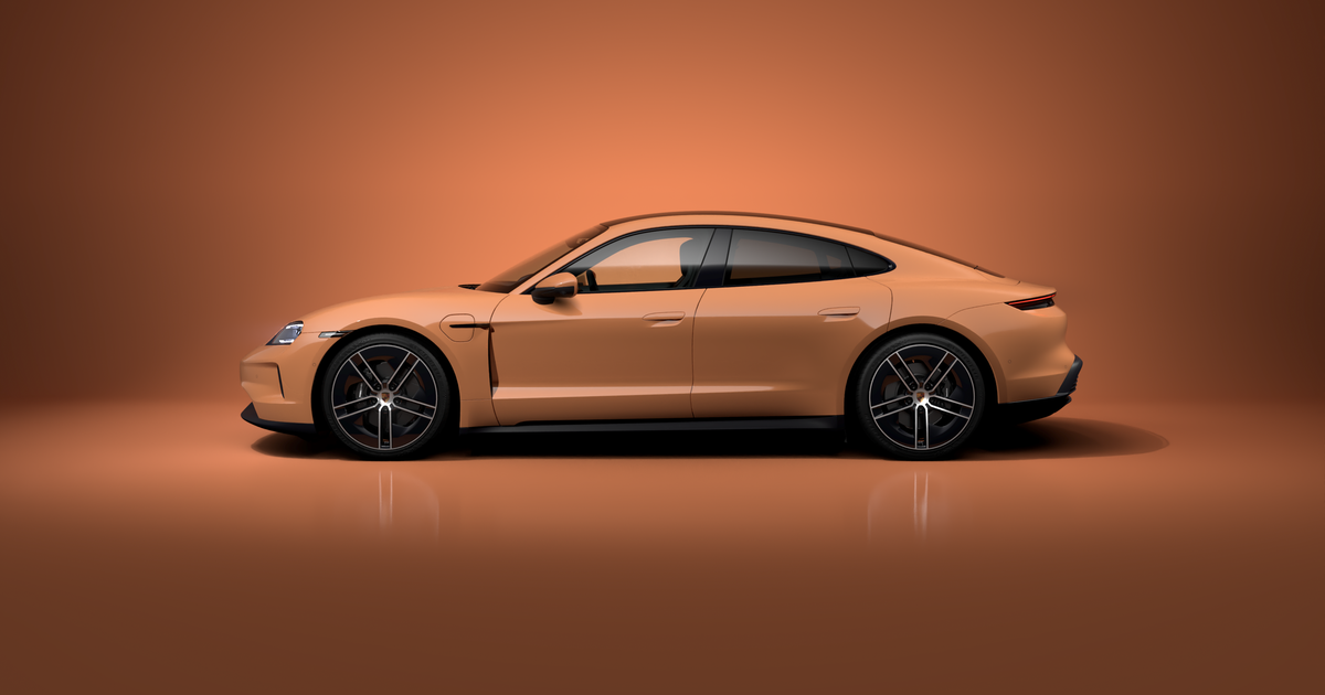 The Porsche Taycan in Seanpeach | Porsche Paint to Sample