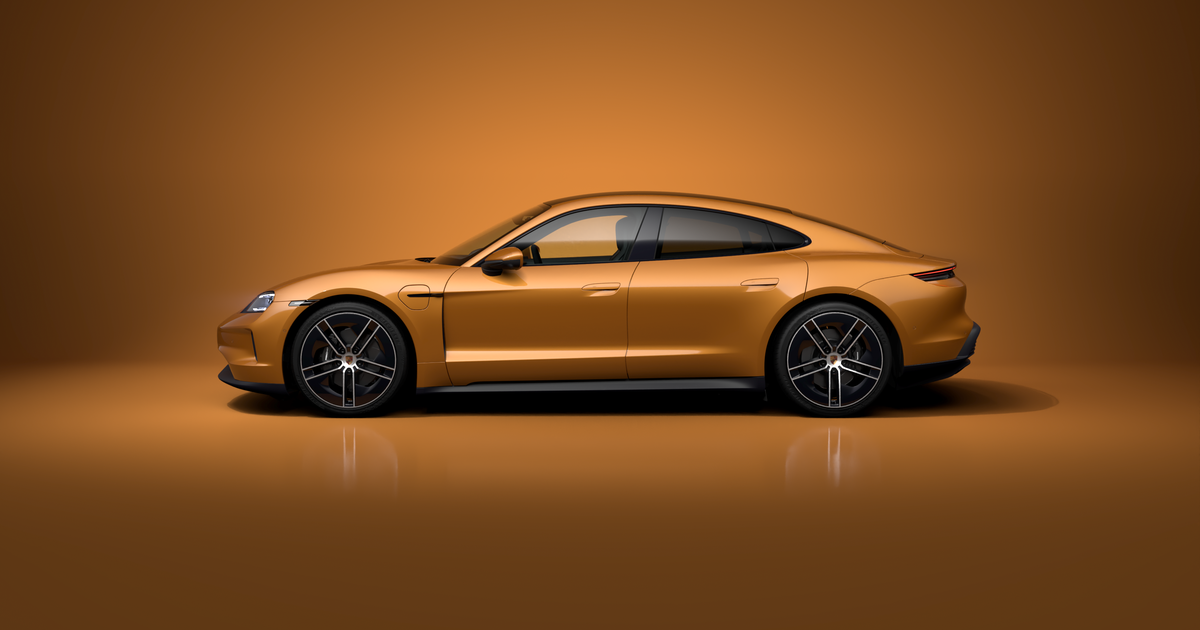 The Porsche Taycan in Nordicgoldmetallic | Porsche Paint to Sample