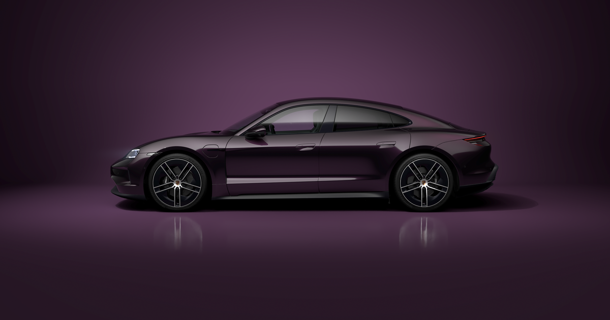 The Porsche Taycan in Amethystmetallic | Porsche Paint to Sample